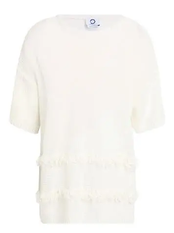 VOYAGE BY MARINA RINALDI Linen Knit Sweater - White