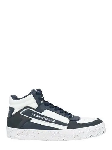 EA7 High-top Leather Sneakers - Navy