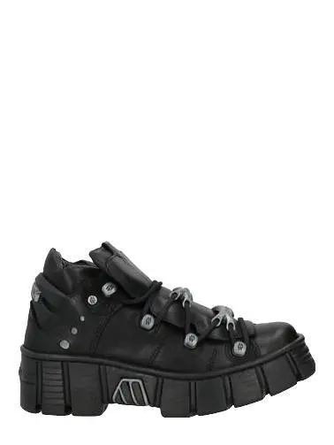 NEW ROCK Leather Sneakers - Black