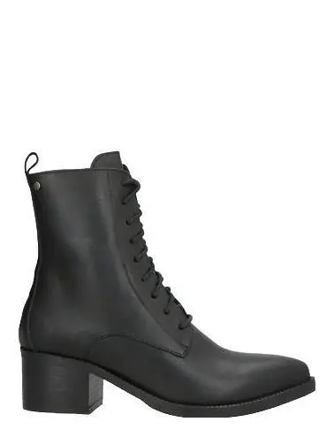 POLLINI Lace-up Calfskin Ankle Boots - Black