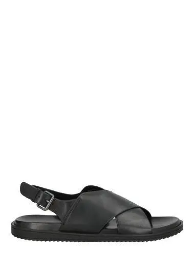 CERRUTI 1881 Leather Ankle Strap Sandals - Black