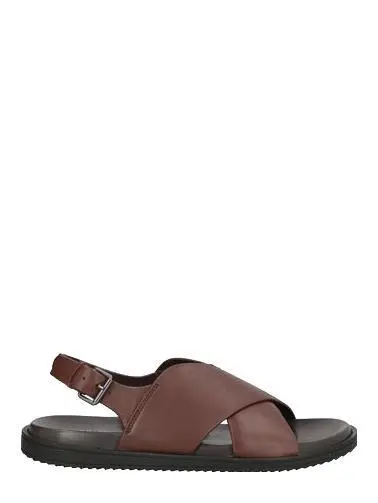 CERRUTI 1881 Leather Ankle Strap Sandals - Brown