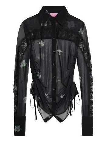 Pinko Shirt With Tulle And Lace - Black