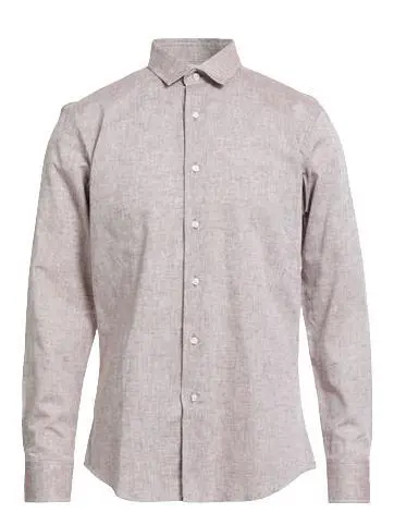 BAGUTTA Shirt Taupe Size Linen, Cotton - Grey