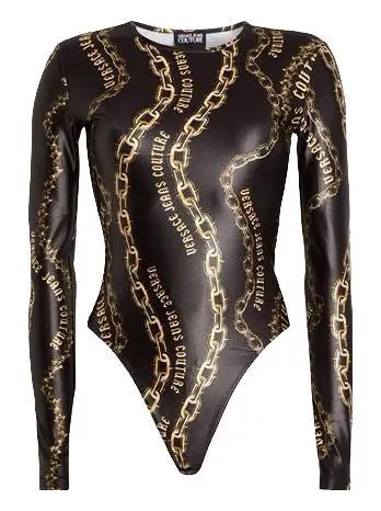 Versace Bodysuit In Polyester And Elastane - Black