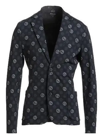 Giorgio Armani Single-breasted French Terry Blazer - Blue