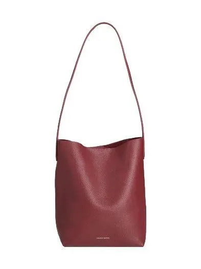 MANSUR GAVRIEL Small Pebbled Leather Shoulder Bag - Red