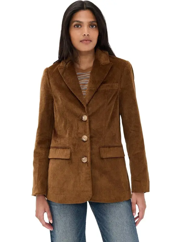 Astr The Label Corduroy Boyfriend Blazer - Camel