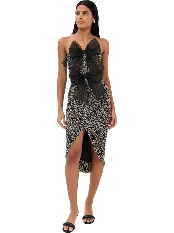 BY EFRAIN MOGOLLON Lazo Castaño Midi Dress - Leopard