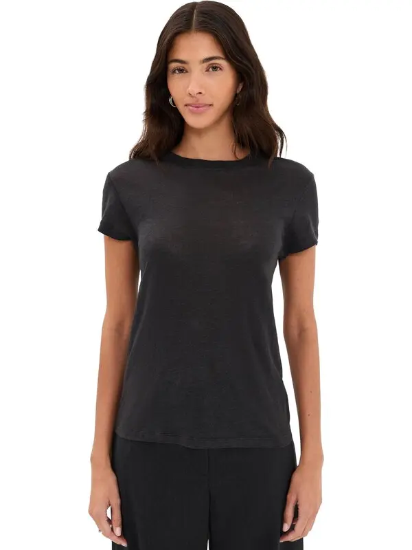 IRO PARIS Linen Jersey Tee - Black