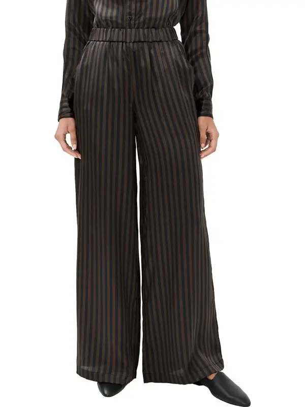 Sprwmn Wide-leg Silk Pants - Americano Stripe