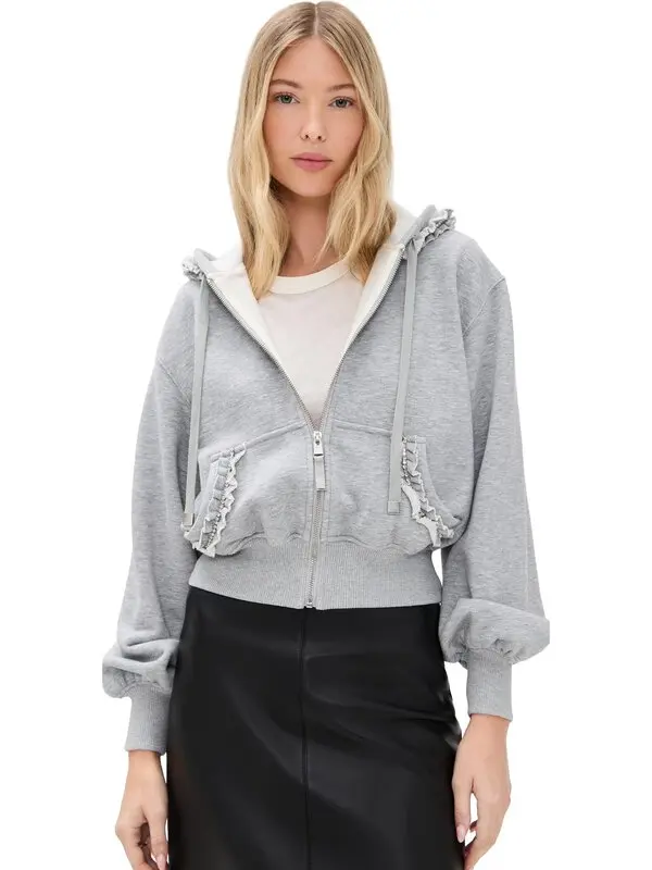 Cinq À Sept Heather Maddie Zip-up Hoodie - Heather Grey