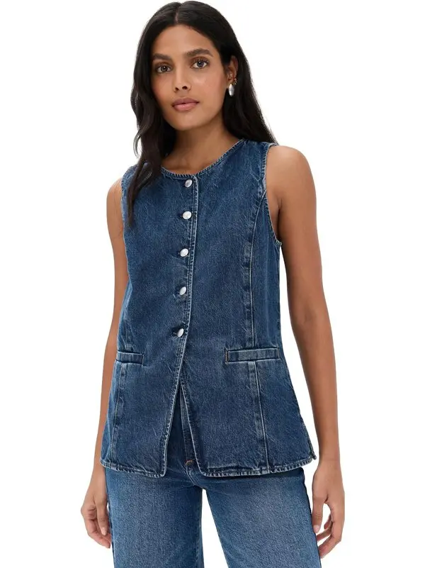 Madewell Denim Cutaway Vest - Greendale Wash