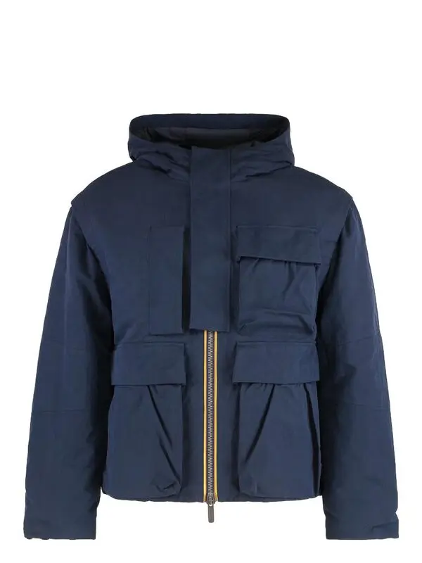 K-WAY Guillermo Short Parka With Hood - Blue