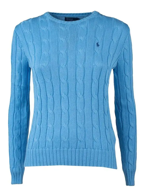 Ralph Lauren Plaited Cotton Crewneck Pullover - Blue