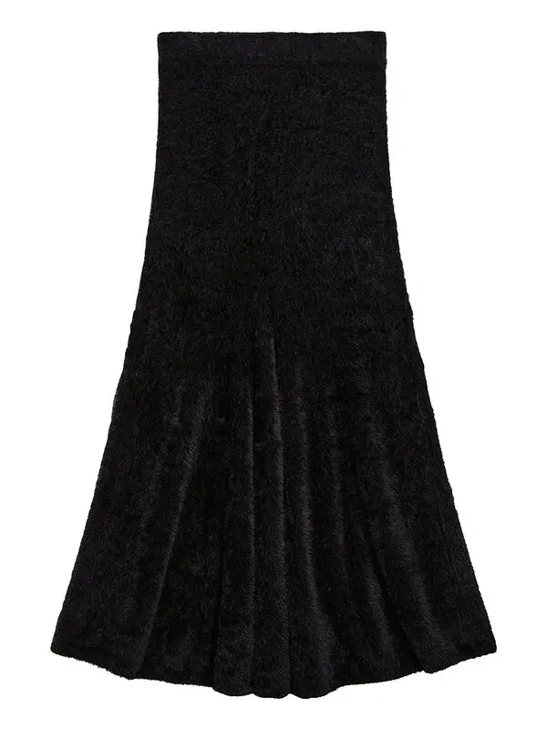 Helmut Lang Eyelash Knit Maxi Skirt - Black