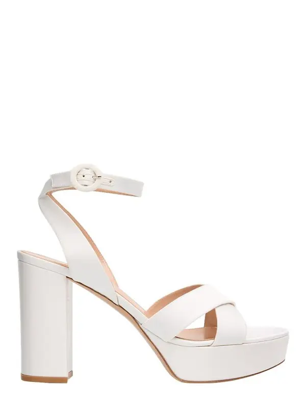 GIANVITO ROSSI Sabrina Satin Platform Sandals - White