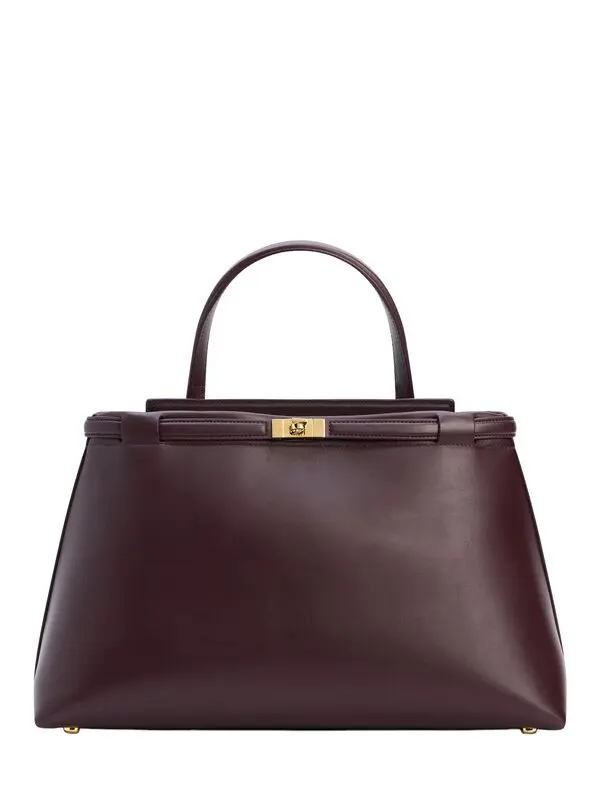 Janessa Leoné Leone Leather Top Handle Bag - Burgundy