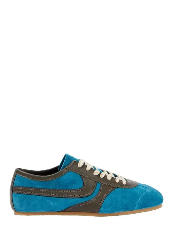 Dries Van Noten Leather-trimmed Suede Sneakers - Blue