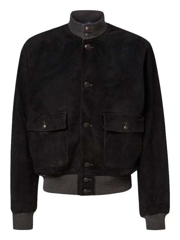 Ralph Lauren Mason Suede Bomber Jacket - Black