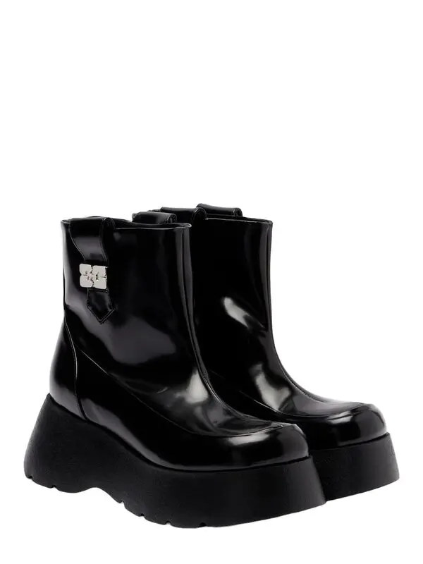GANNI Kat Platform Ankle Boots - Black