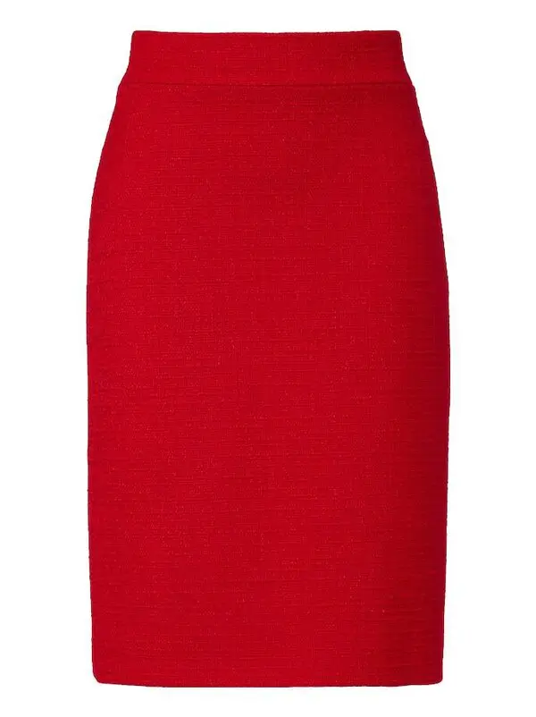 Valentino Garavani High-rise Wool-blend Tweed Pencil Skirt - Red