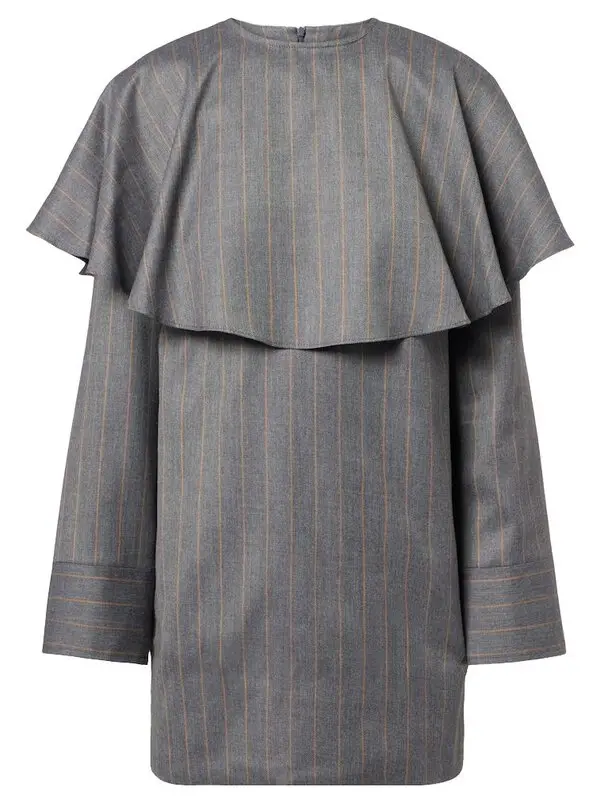 GANNI Pinstripe Minidress - Grey