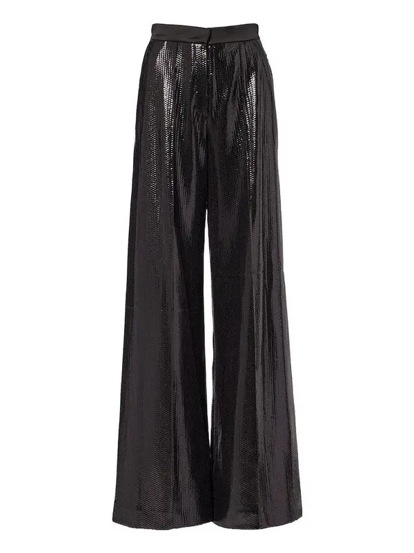 Elie Saab Sequined Wide-leg Pants - Black