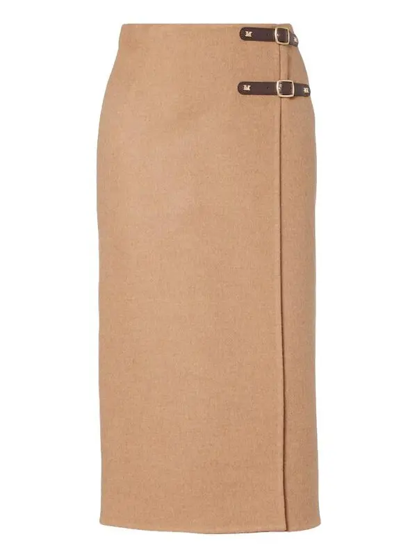Max Mara Curzio Wool Wrap Skirt - Beige