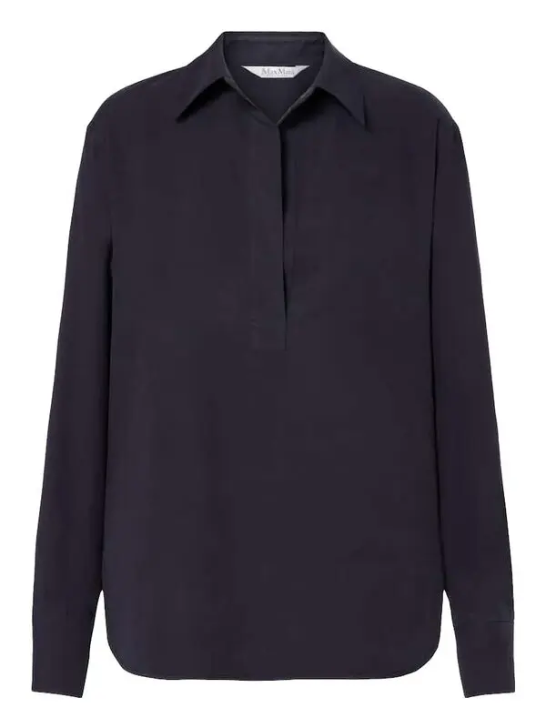 Max Mara Mirko Silk Crêpe Blouse - Blue
