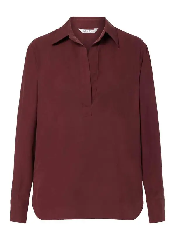 Max Mara Mirko Silk Crêpe Blouse - Burgundy