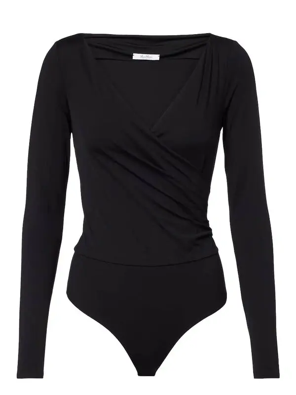 Max Mara Cicaldi Wrap Bodysuit - Black