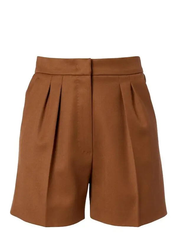 Max Mara Ozieri High-rise Virgin Wool Shorts - Brown