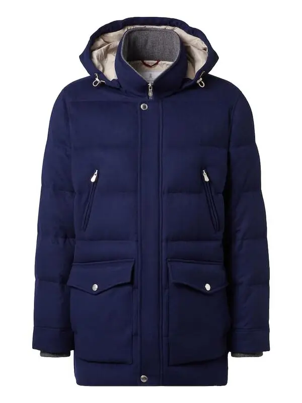 Brunello Cucinelli Quilted Wool Jacket - Blue