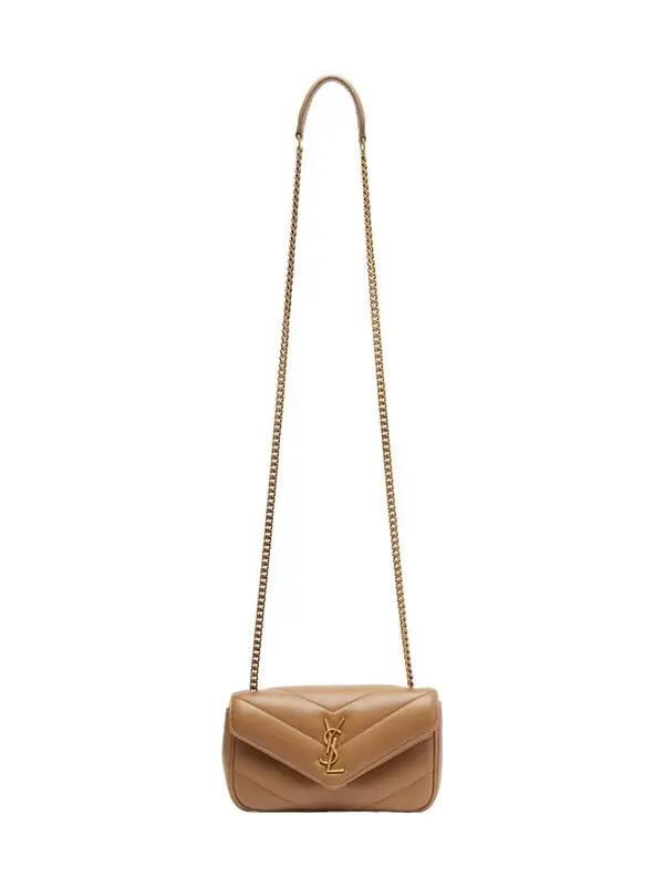 Saint Laurent Lou Lou Mini Leather Crossbody Bag - Brown