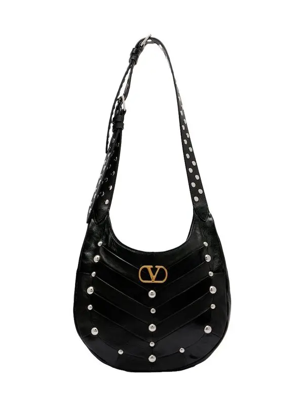 Valentino Garavani Studded Leather Shoulder Bag - Black