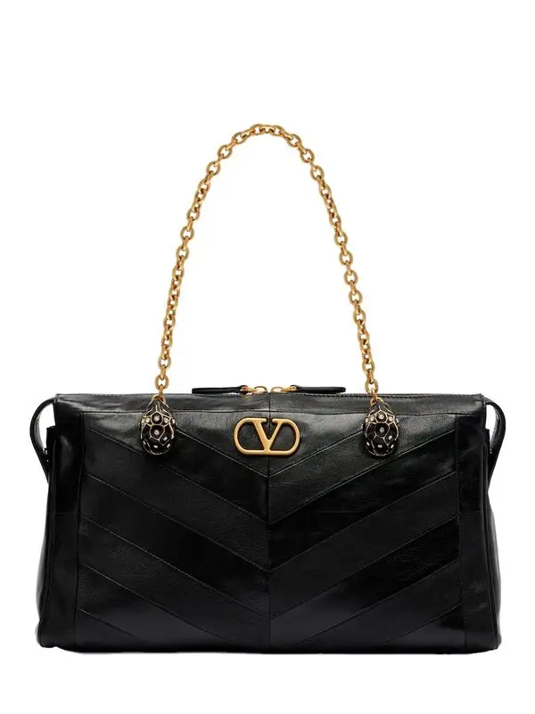Valentino Garavani Panthea Medium Quilted Leather Tote Bag - Black
