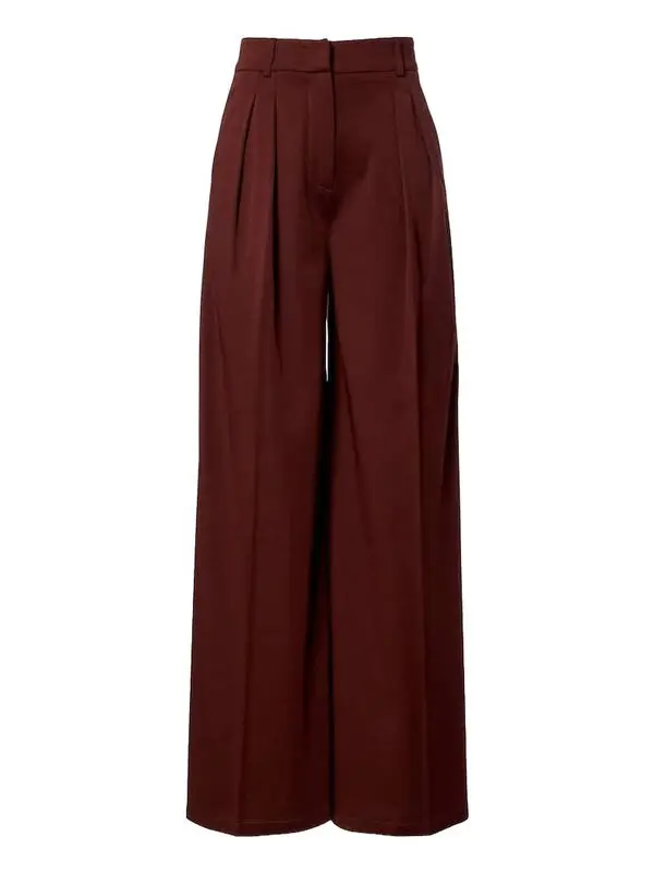 Max Mara Natale High-rise Wide-leg Wool Pants - Burgundy