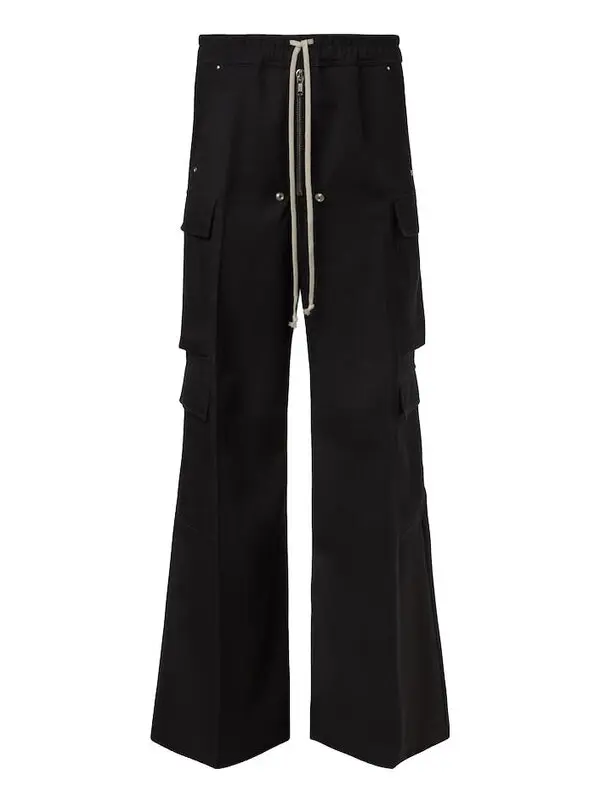 Rick Owens Virgin Wool Cargo Pants - Black