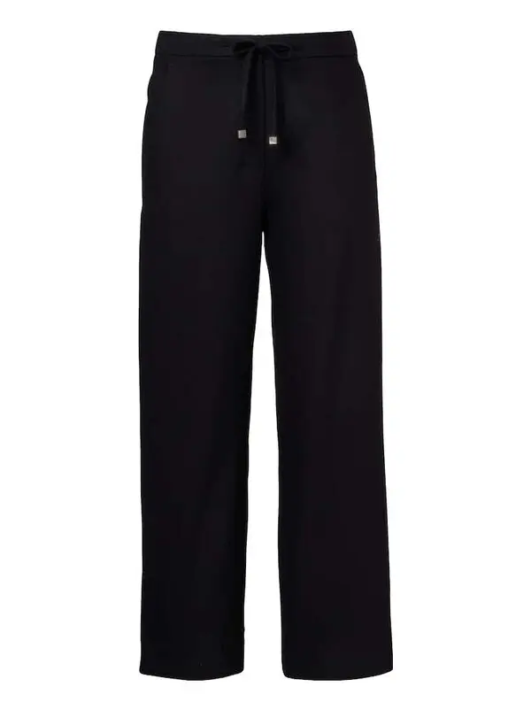 Max Mara Wool Flannel Sweatpants - Black