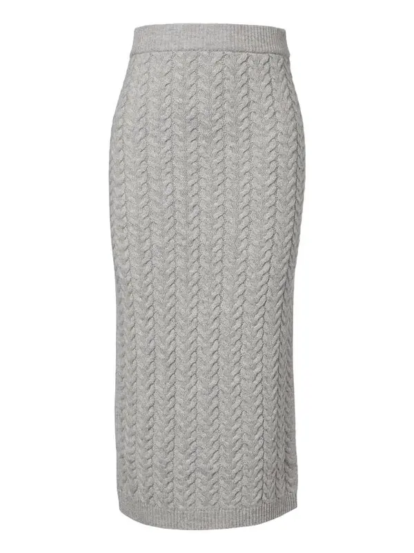 Max Mara Cable-knit Wool & Cashmere Skirt - Grey