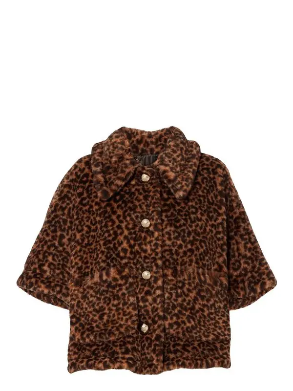 Max Mara Leopard-printed Alpaca, Wool, And Silk Cape - Brown