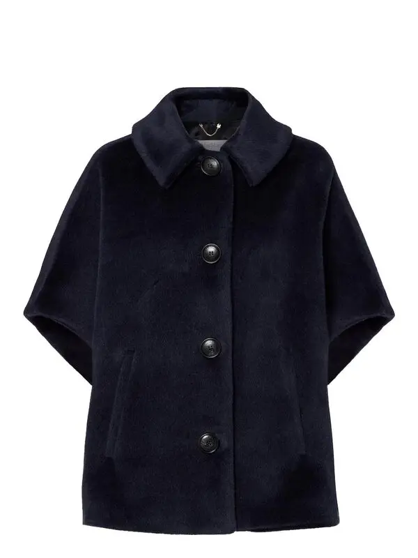 Max Mara Gulie Alpaca And Wool Cape - Blue