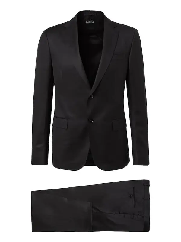Zegna Wool And Mohair Suit - Black