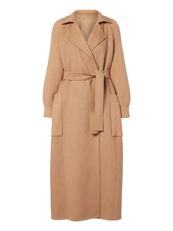 Max Mara Berard Camel Hair, Wool, And Cashmere Wrap Coat - Beige
