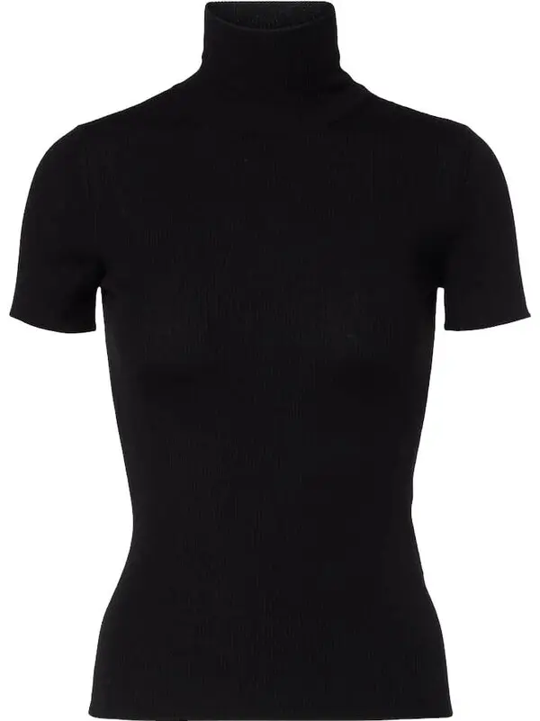 Max Mara Afa Knitted Virgin Wool Top - Black
