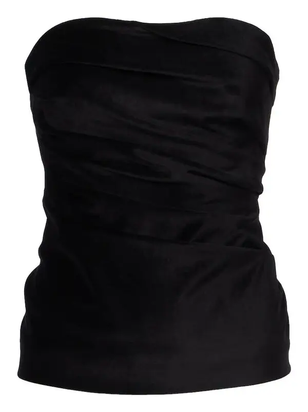Tove Izel Velvet Tube Top - Black