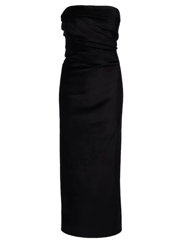 Tove Sabella Velvet Midi Dress - Black