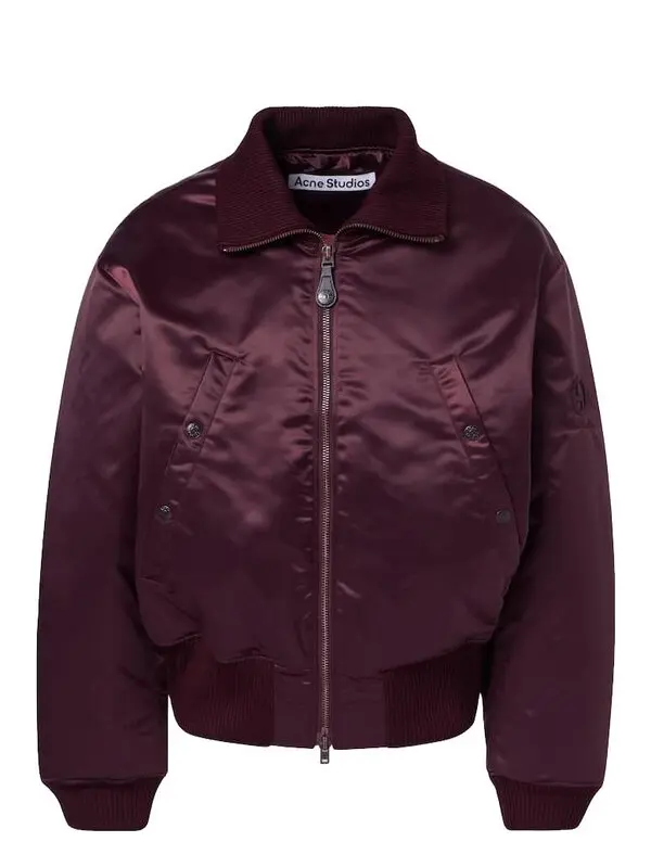 Acne Studios Logo Bomber Jacket - Burgundy