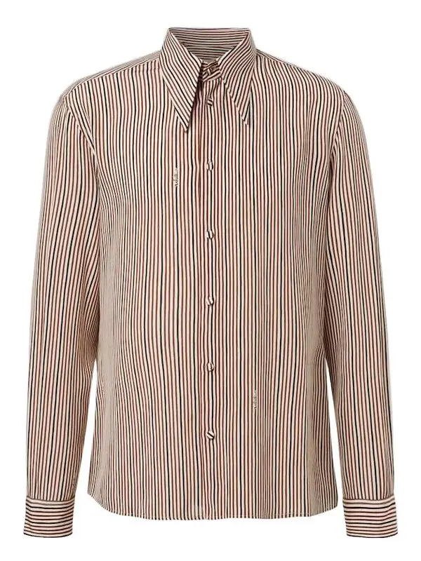 Valentino Garavani Striped Silk Shirt - Beige